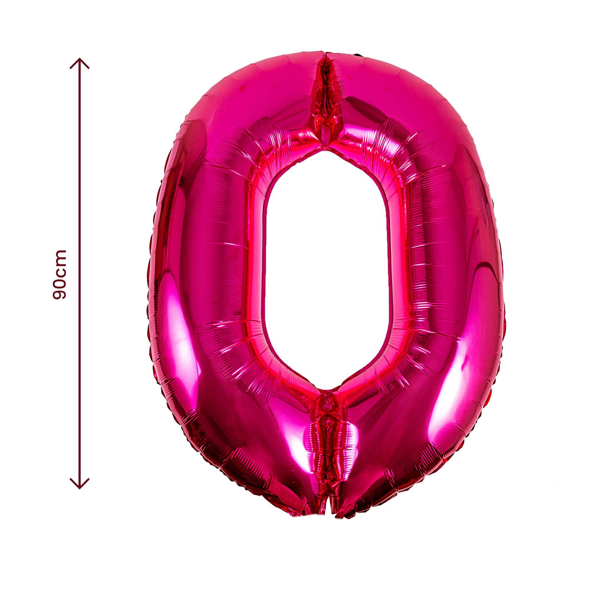 Extra Large Pink Foil Number 0 Balloon | Hobbycraft