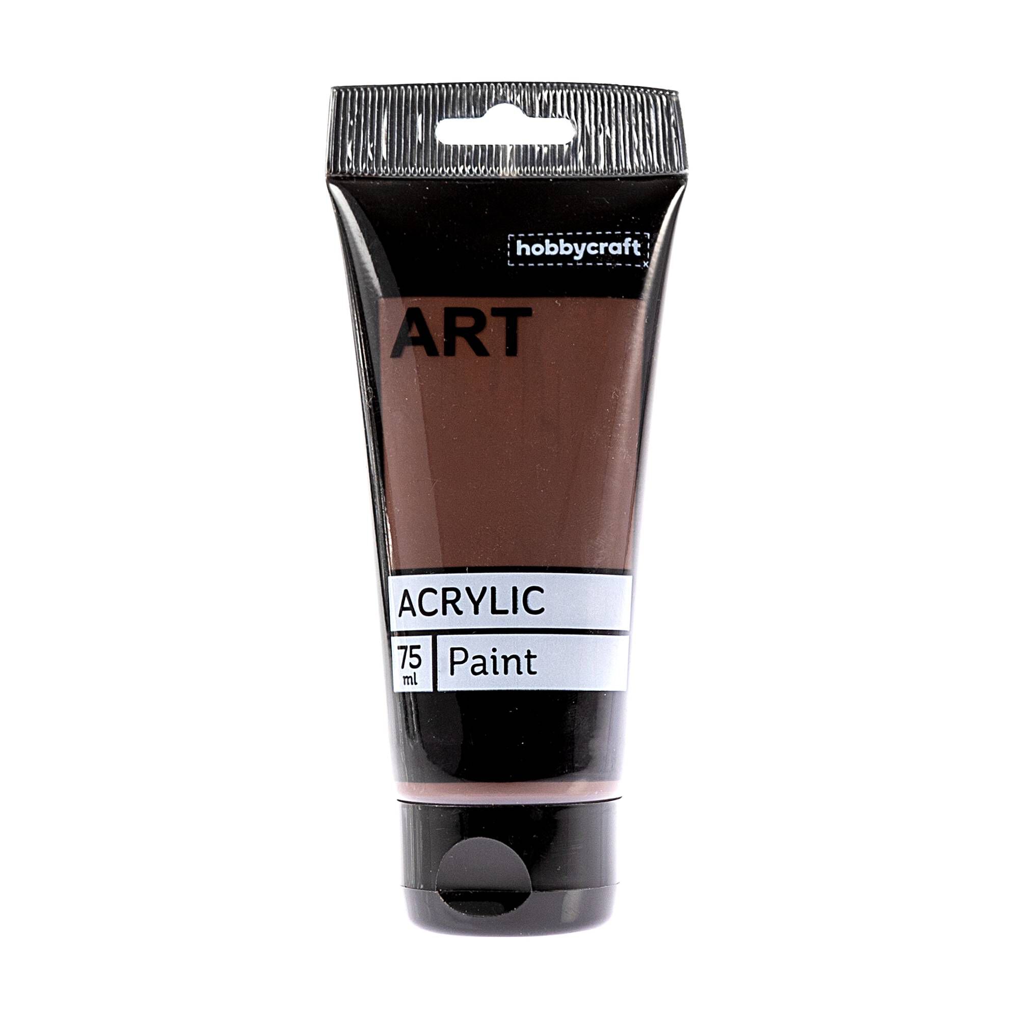 Dark Brown Art Acrylic Paint 75ml | Hobbycraft