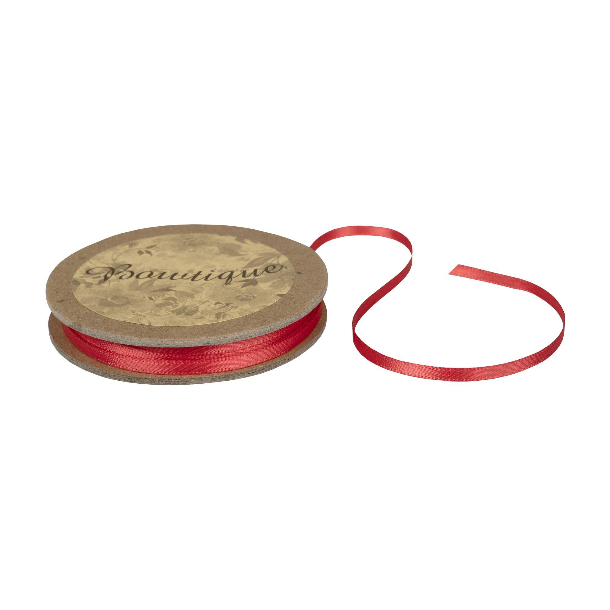Poppy Red Double-Faced Satin Ribbon 3mm x 5m | Hobbycraft