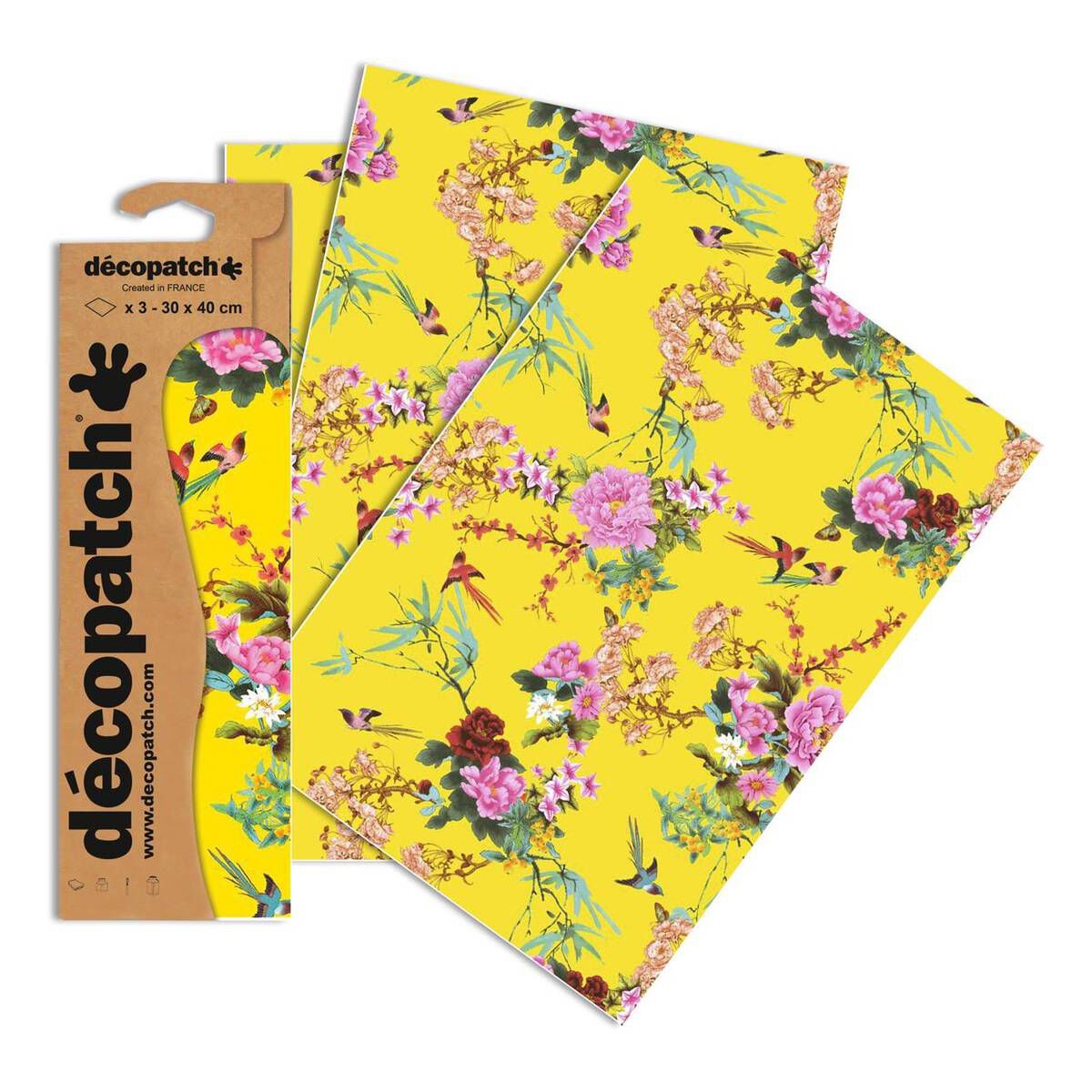 Decopatch Bohemian Yellow Paper 3 Sheets | Hobbycraft