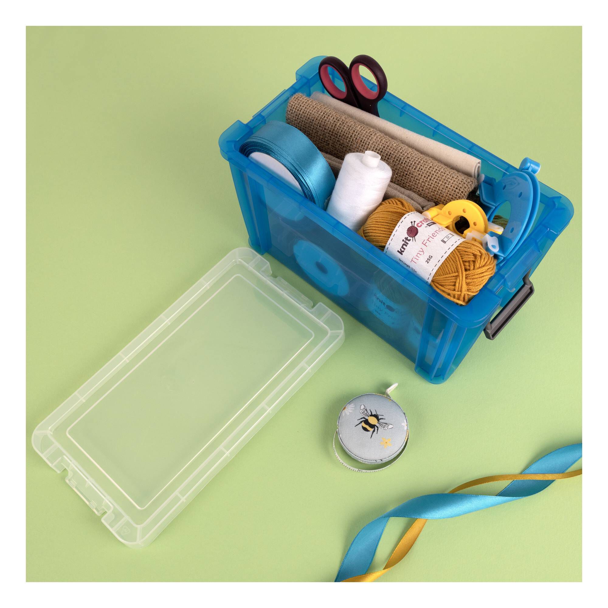 Whitefurze Allstore 2.6 Litre Transparent Blue Storage Box | Hobbycraft