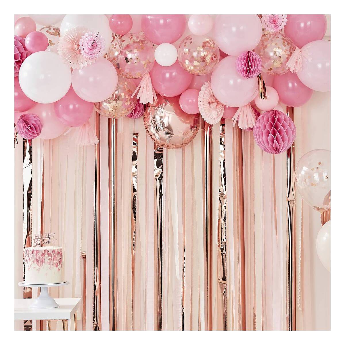 Ginger Ray Pink Balloon and Fan Garland | Hobbycraft