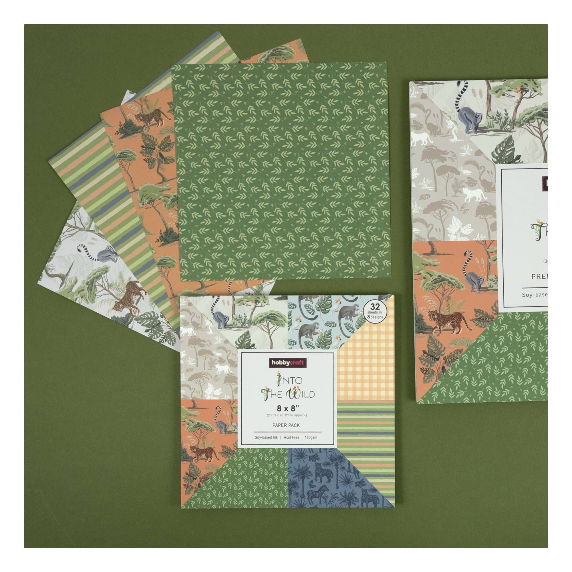 Into The Wild 8 x 8 Inches Paper Pack 32 Sheets | Hobbycraft
