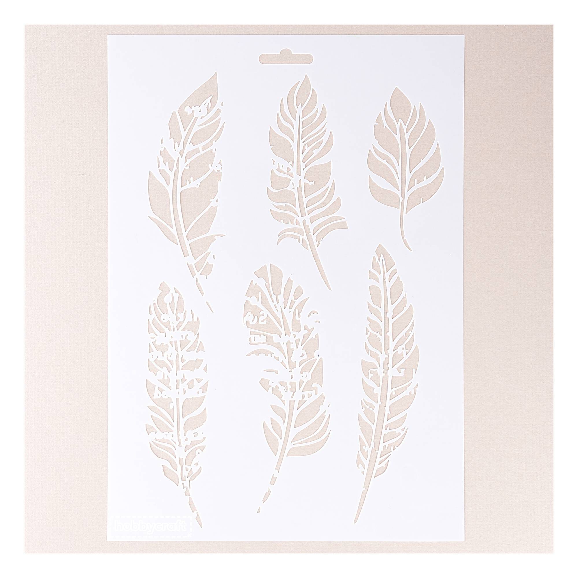 Feathers Stencil 21cm x 29cm | Hobbycraft