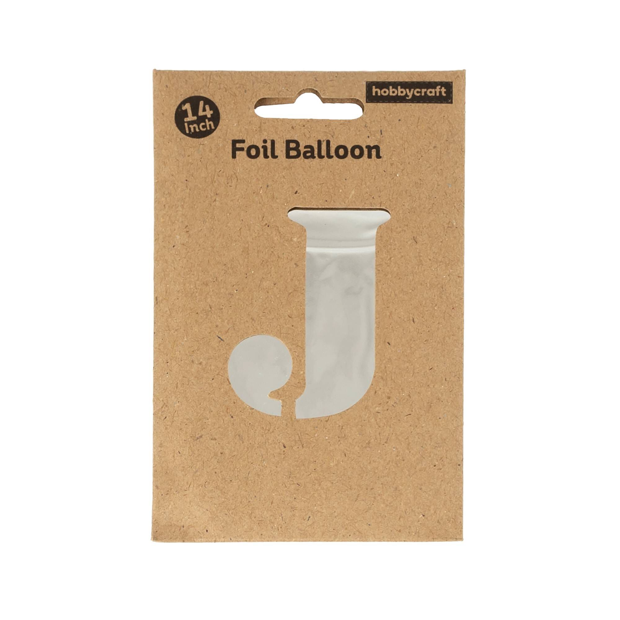 Silver Foil Letter J Balloon | Hobbycraft