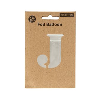 Silver Foil Letter J Balloon | Hobbycraft