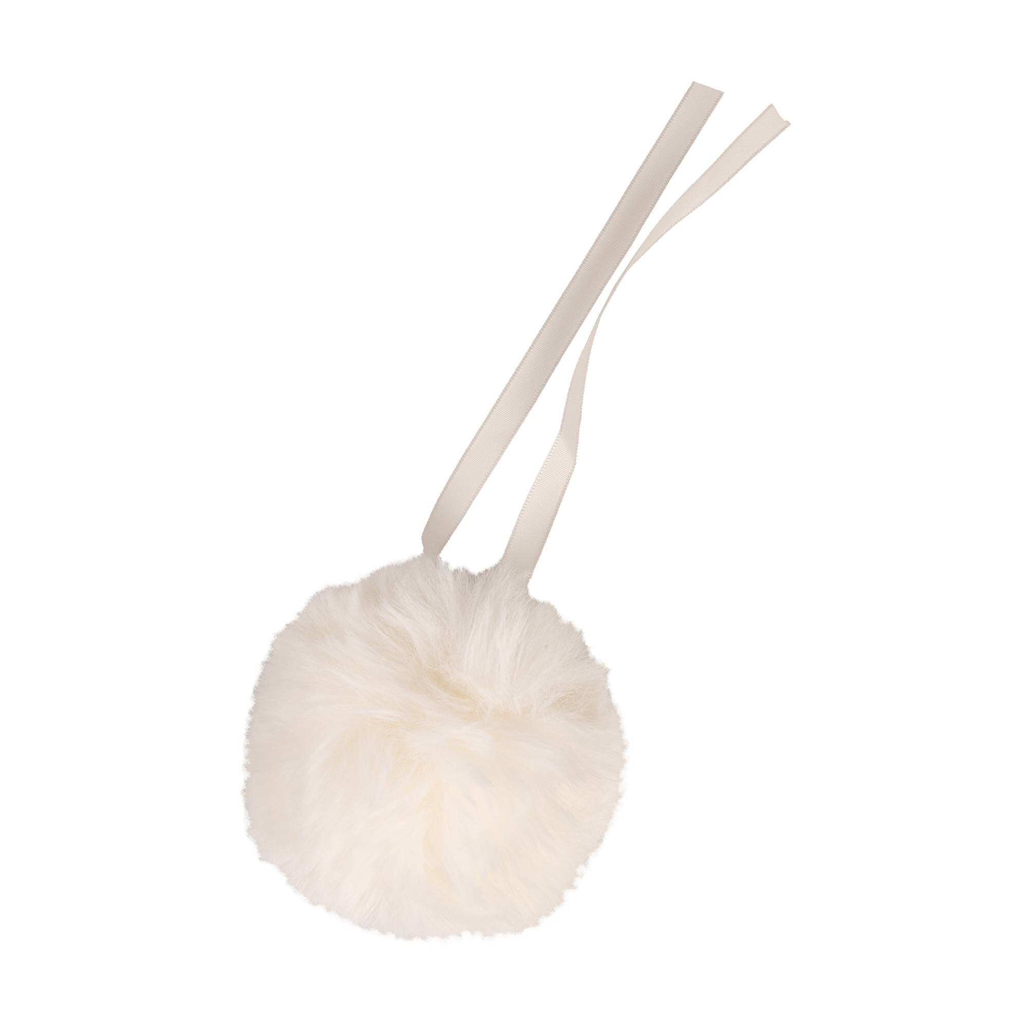 Cream Faux Fur Pom Pom 11cm | Hobbycraft