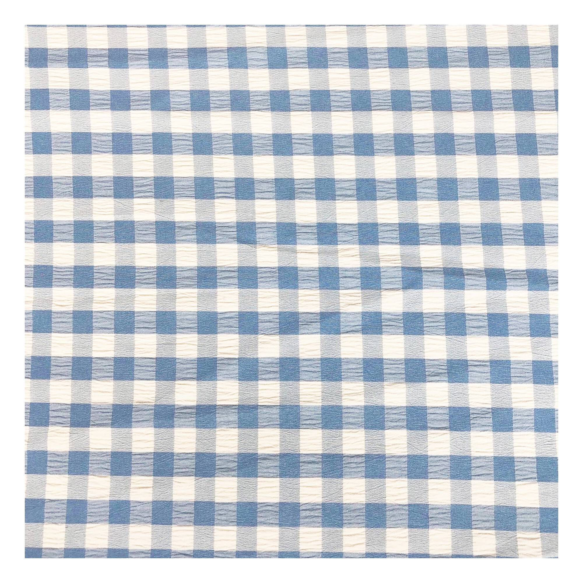 Blue Large Crinkle Gingham Fabric by the Metre | Hobbycraft