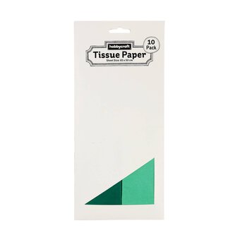 Dark and Light Green Tissue Paper 65cm x 50cm 10 Pack | Hobbycraft