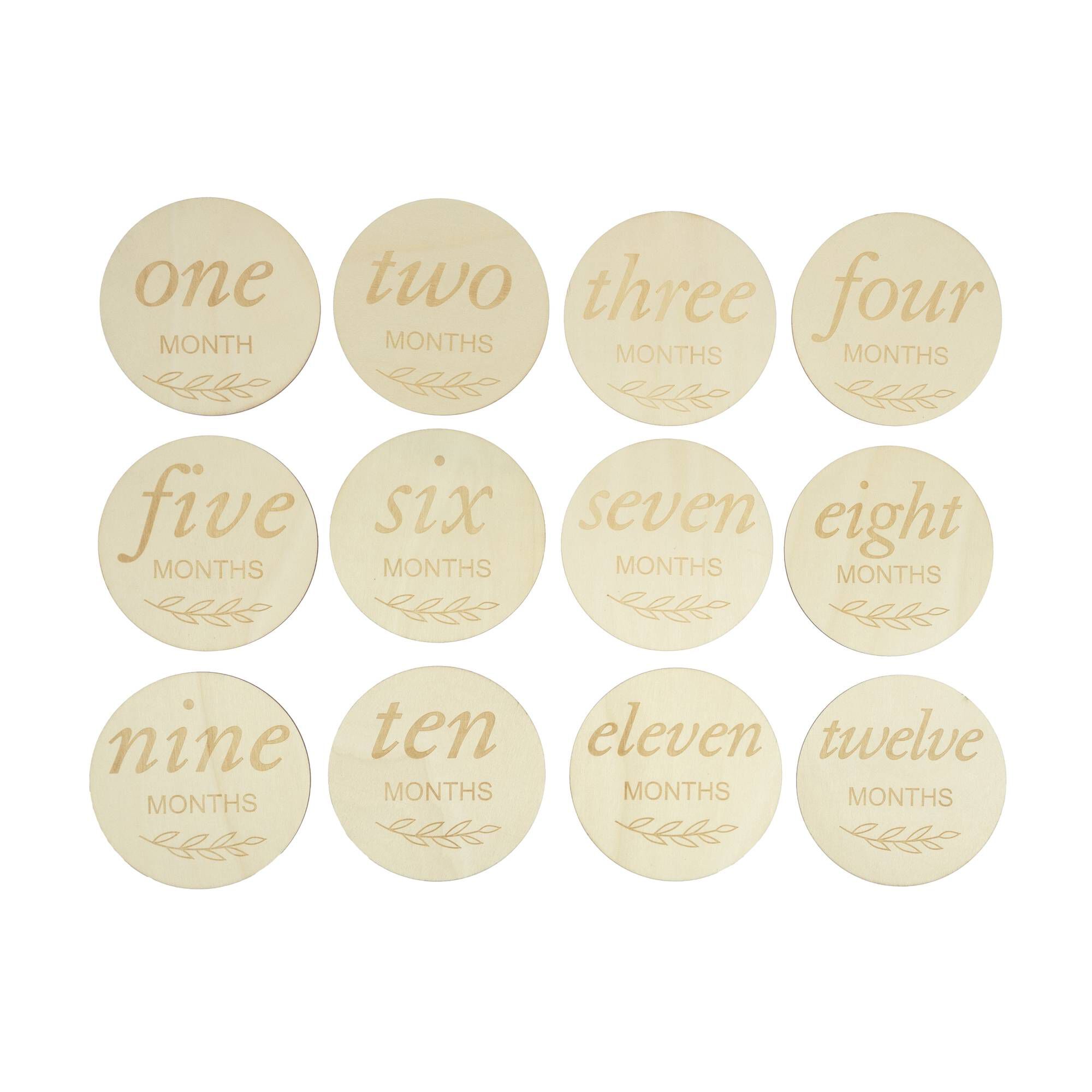 Wooden Baby Milestone Plaques 12 Pack | Hobbycraft