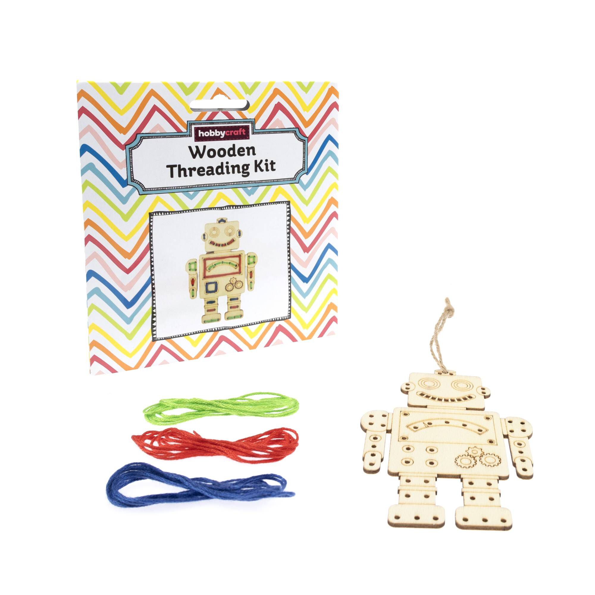 Robot Wooden Threading Kit | Hobbycraft