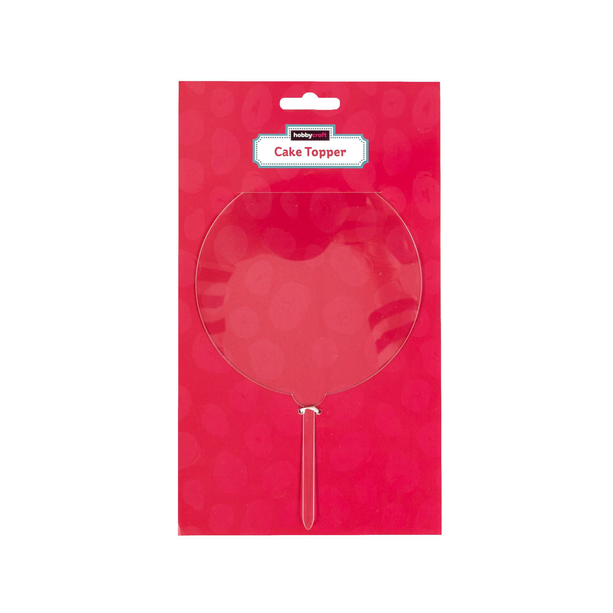 Clear Round Acrylic Cake Topper 12cm x 19cm | Hobbycraft