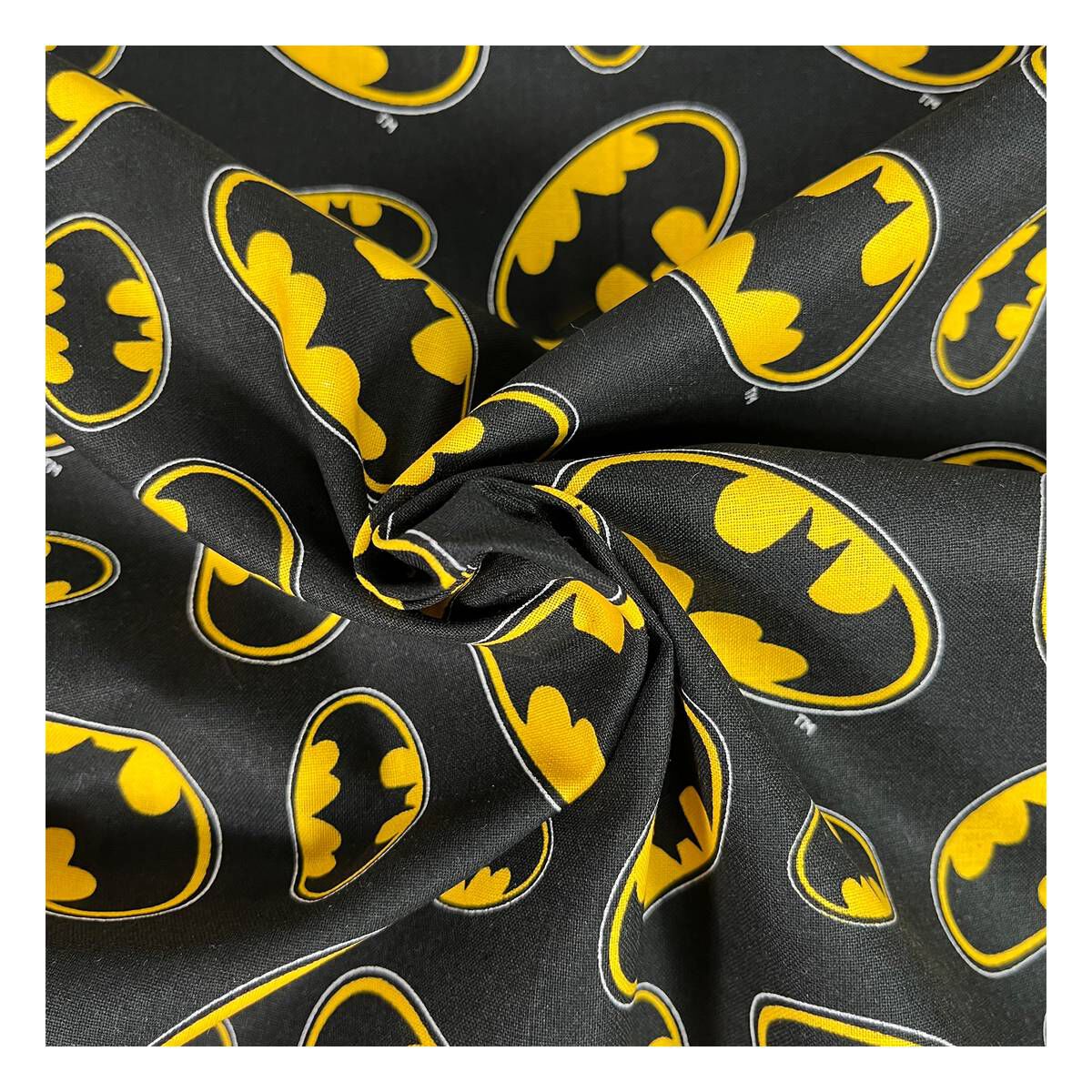 Batman Logo Cotton Print Fabric by the Metre | Hobbycraft