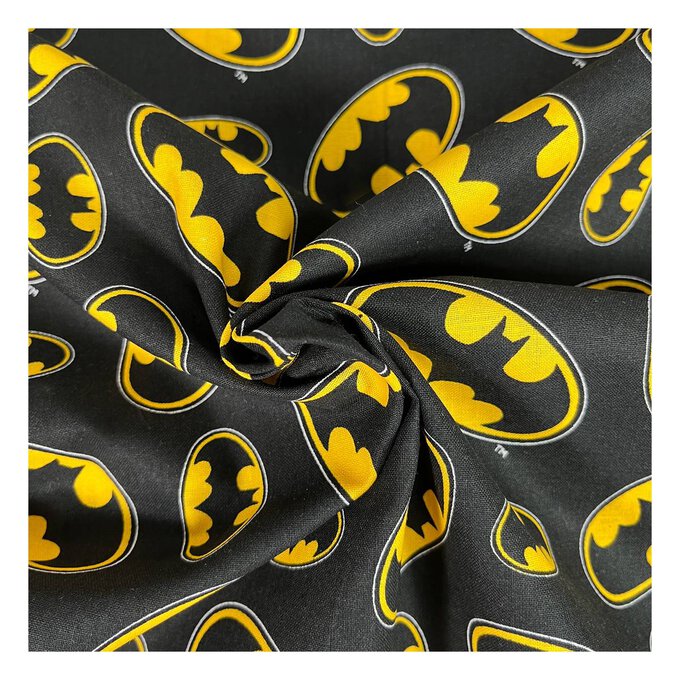 Batman Logo Cotton Print Fabric by the Metre | Hobbycraft