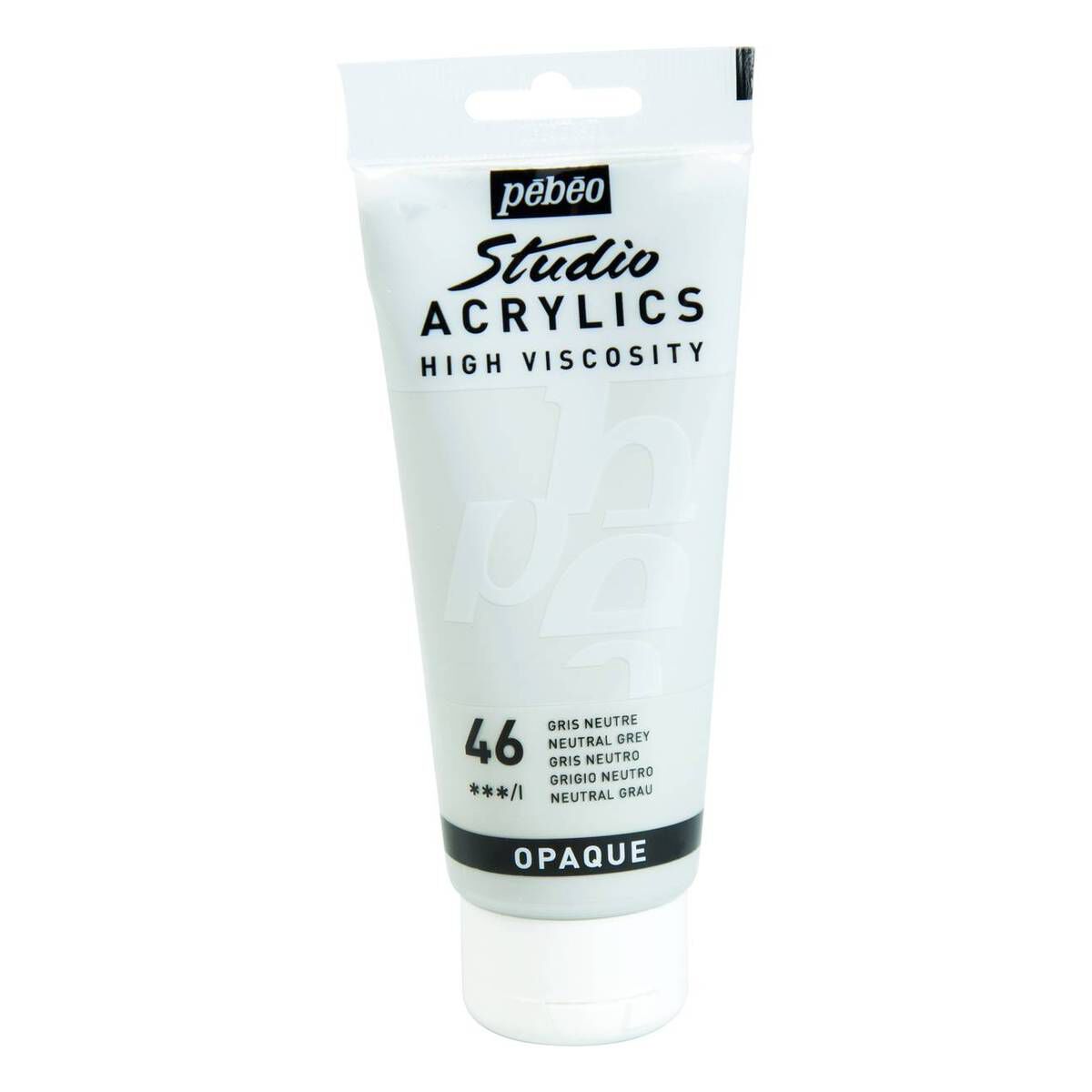 Pebeo Neutral Grey Studio Acrylic Paint 100ml | Hobbycraft
