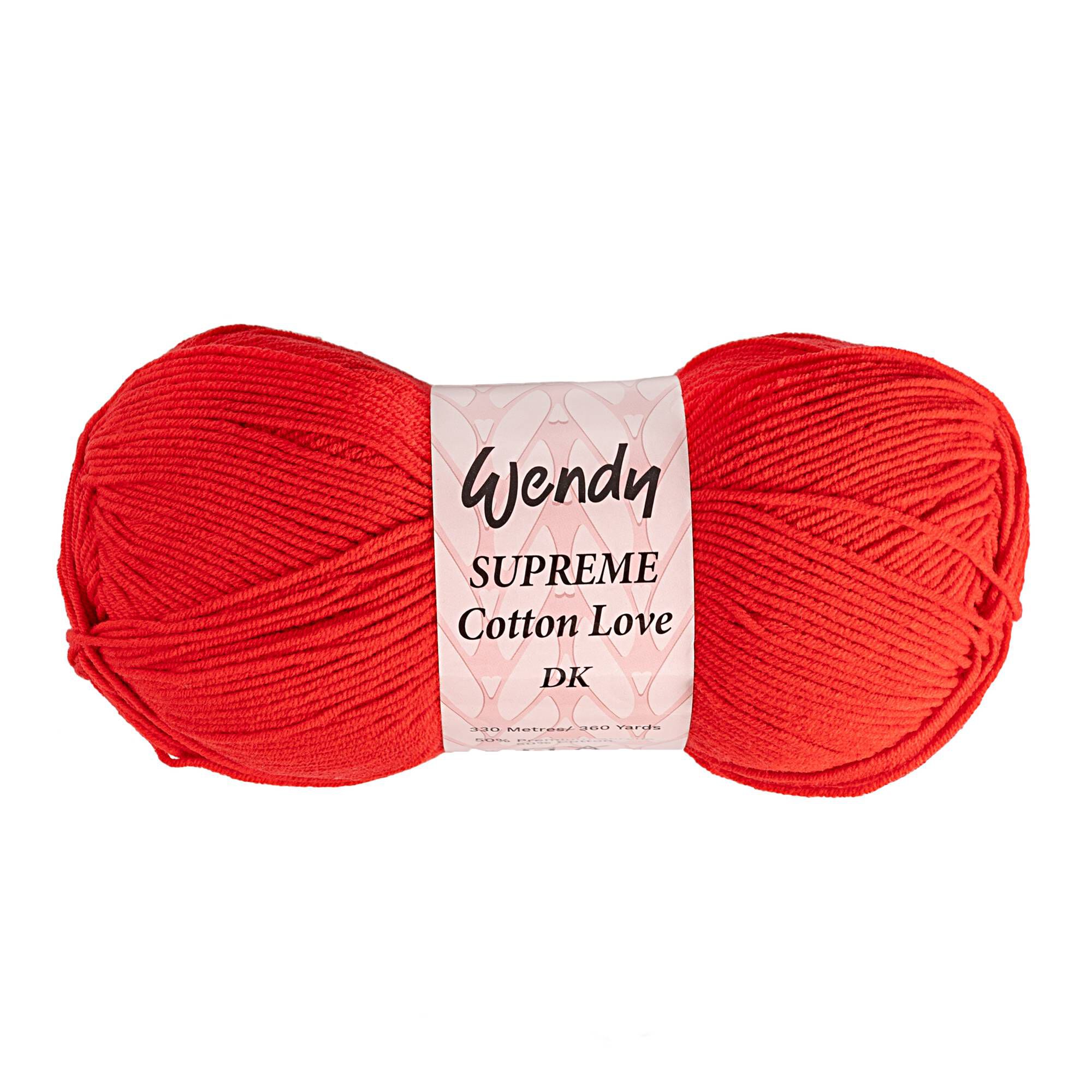 Wendy Red Supreme Cotton Love DK Yarn 100g | Hobbycraft