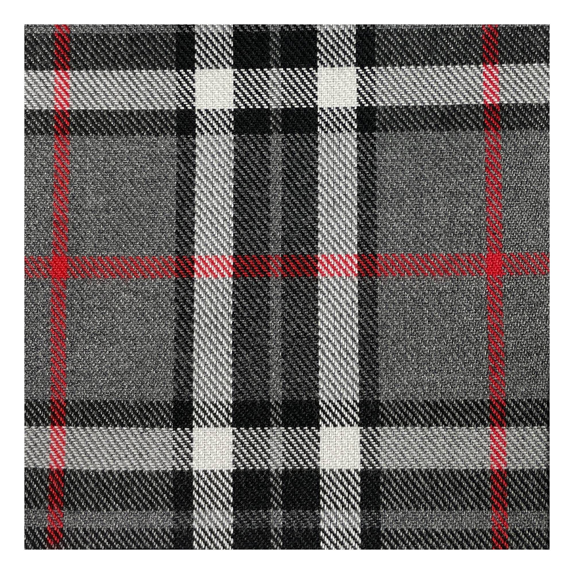 Grey and White Poly Viscose Tartan Fabric by the Metre | Hobbycraft