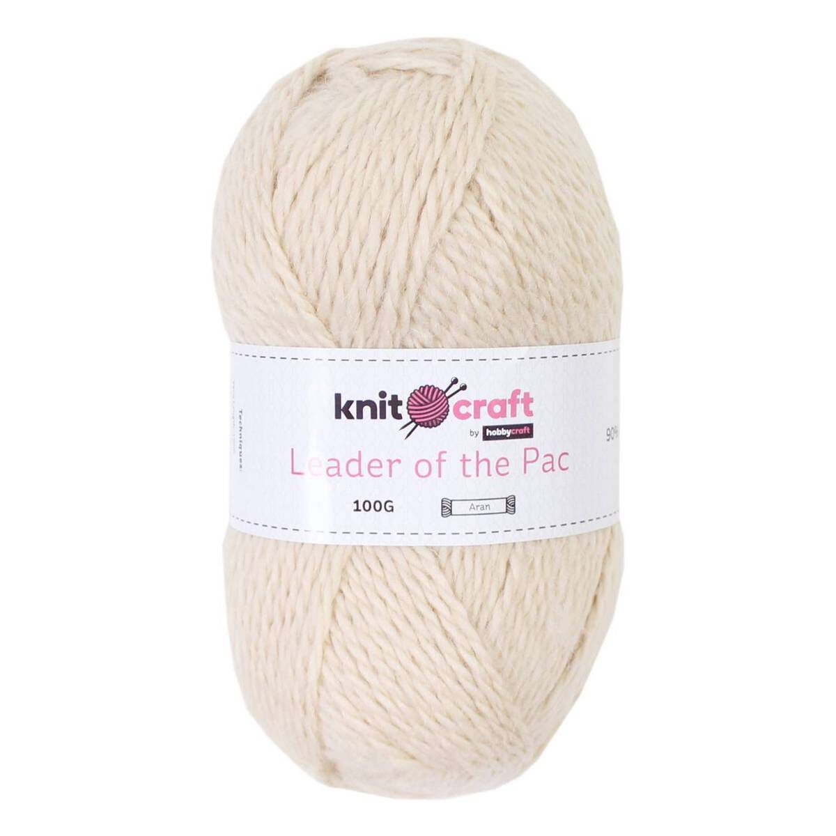 Knitcraft Cream Leader of the Pac Aran Yarn 100g | Hobbycraft