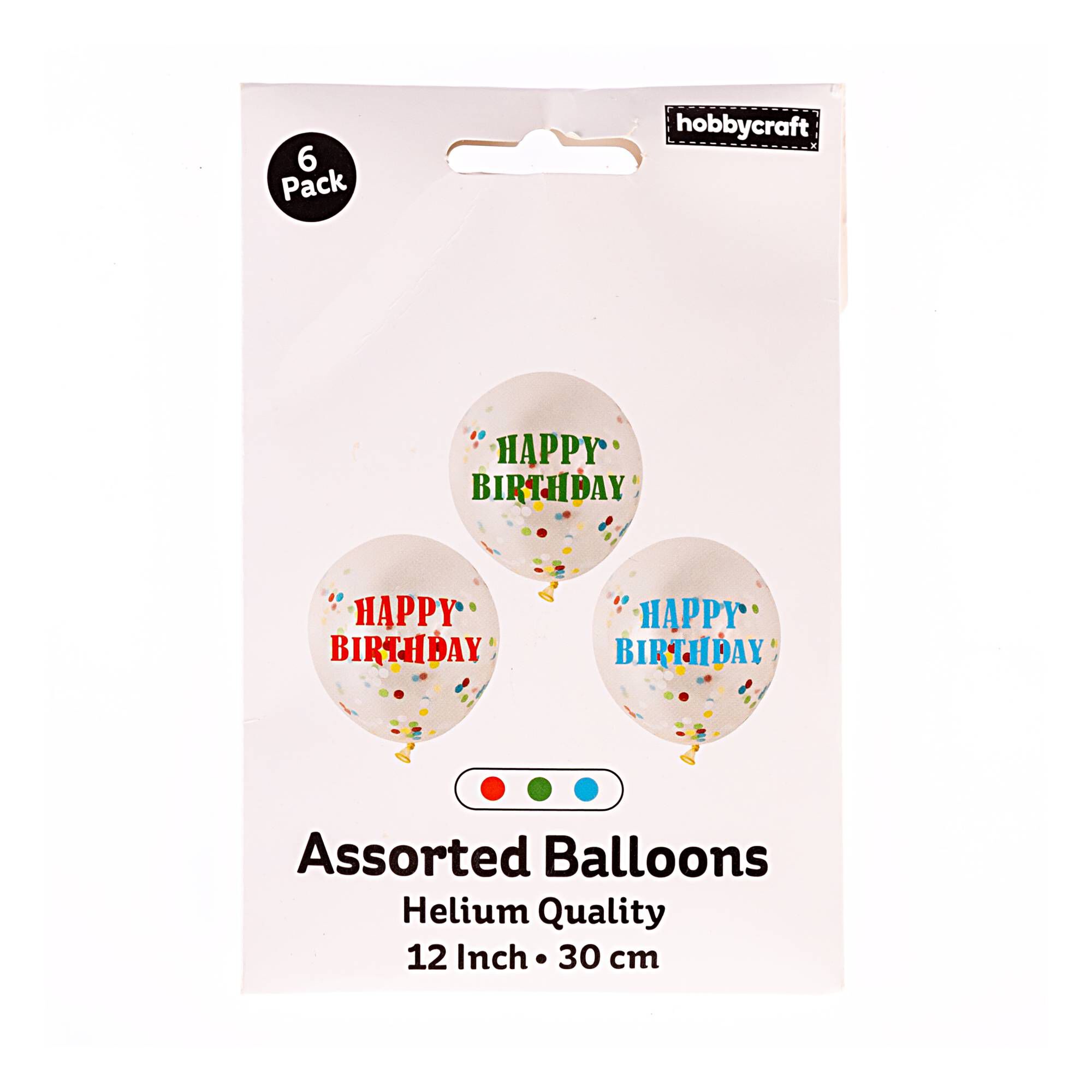 Assorted Happy Birthday Confetti Balloons 6 Pack | Hobbycraft