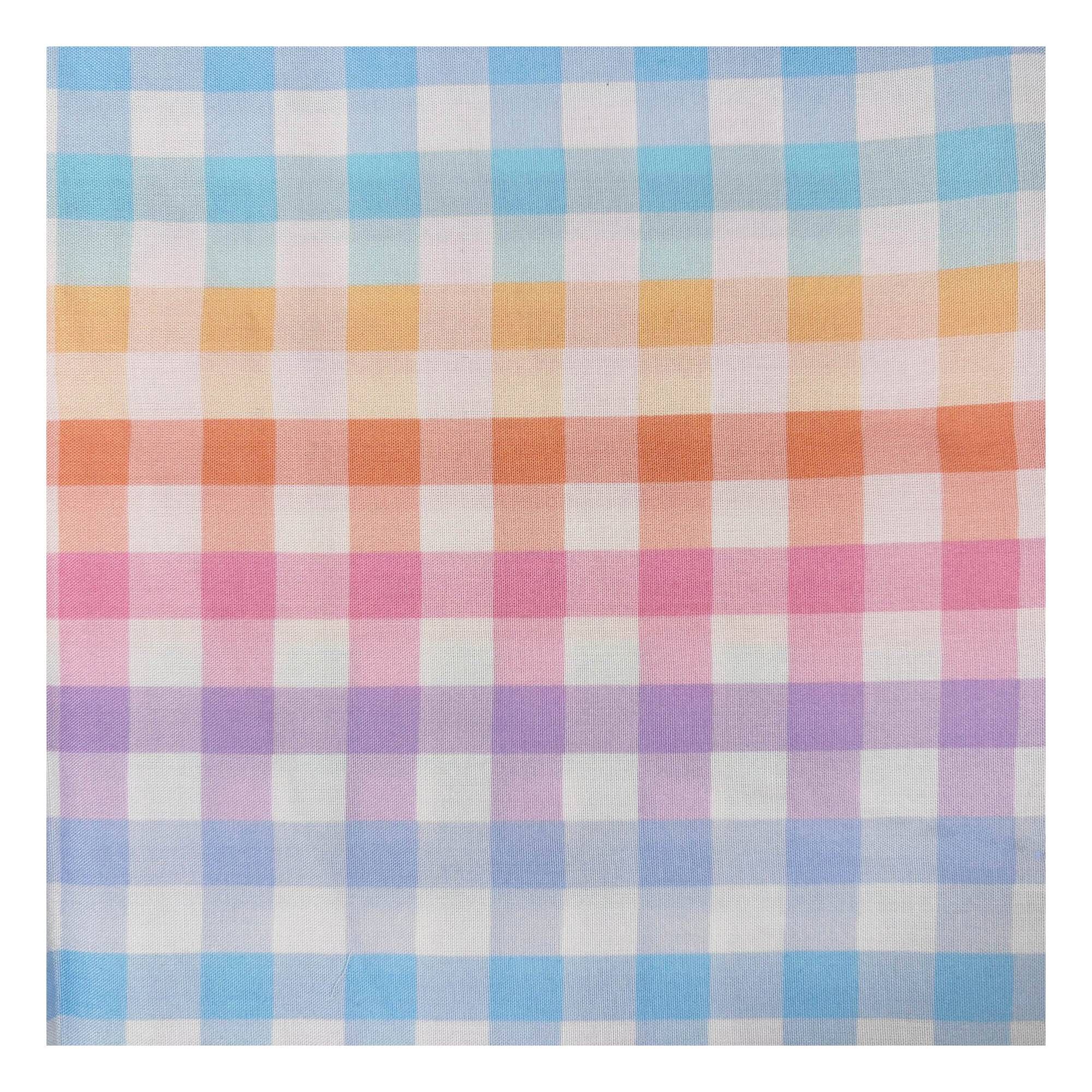 Small Rainbow Gingham Viscose Fabric by the Metre | Hobbycraft
