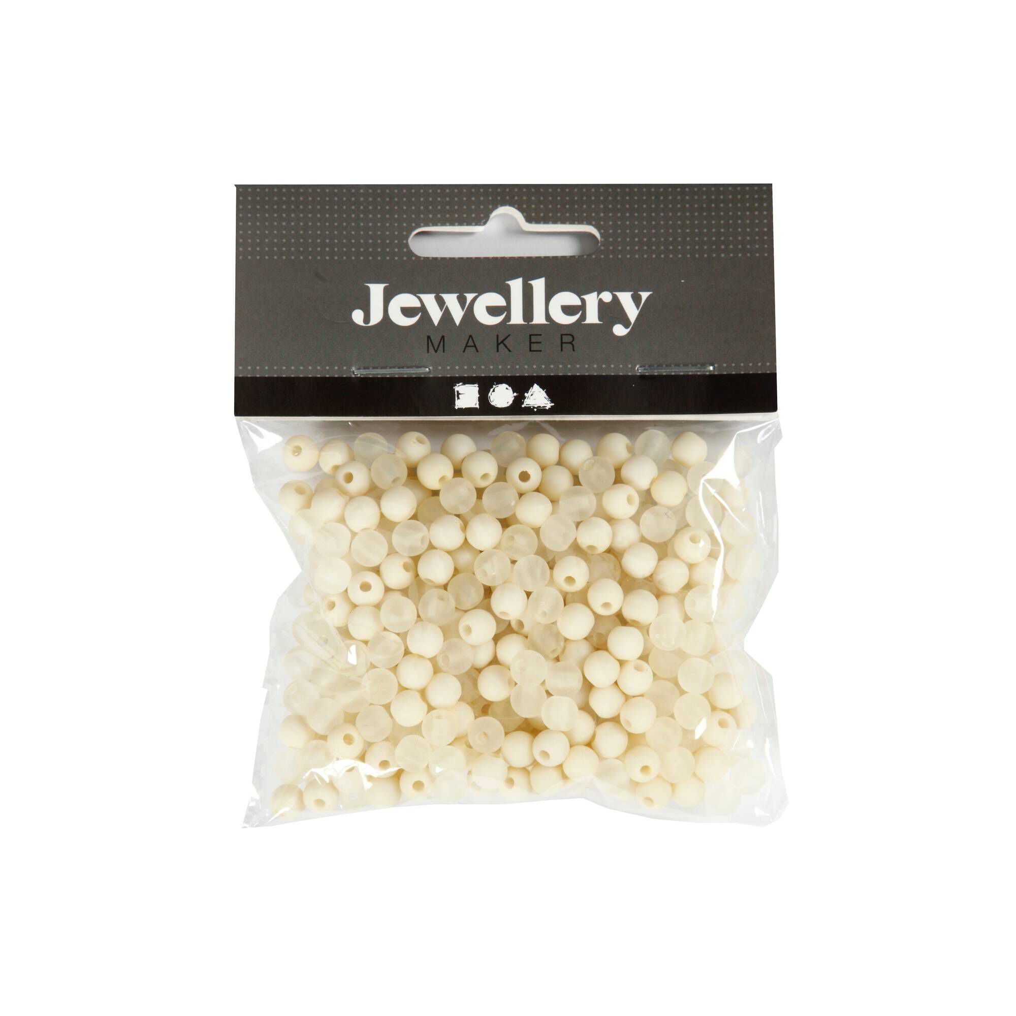 Cream Round Plastic Beads 6mm 40g | Hobbycraft