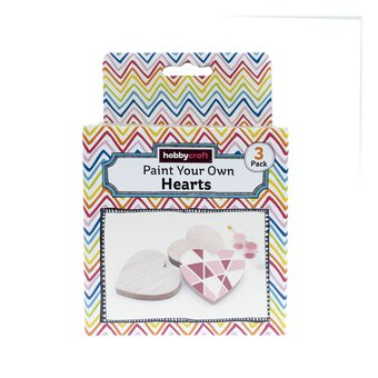 Paint Your Own Wooden Hearts Kit 3 Pack | Hobbycraft