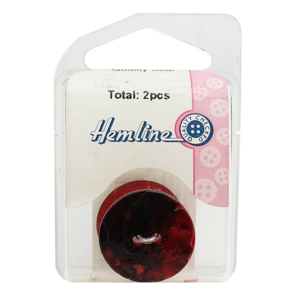 Hemline Red Shell Mother of Pearl Button 2 Pack | Hobbycraft
