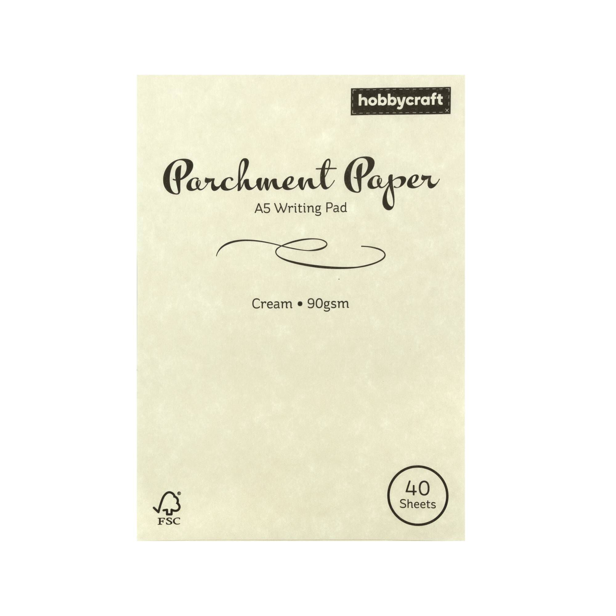 Cream Parchment Paper Writing Pad A5 40 Sheets | Hobbycraft