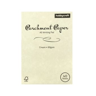 Cream Parchment Paper Writing Pad A5 40 Sheets | Hobbycraft