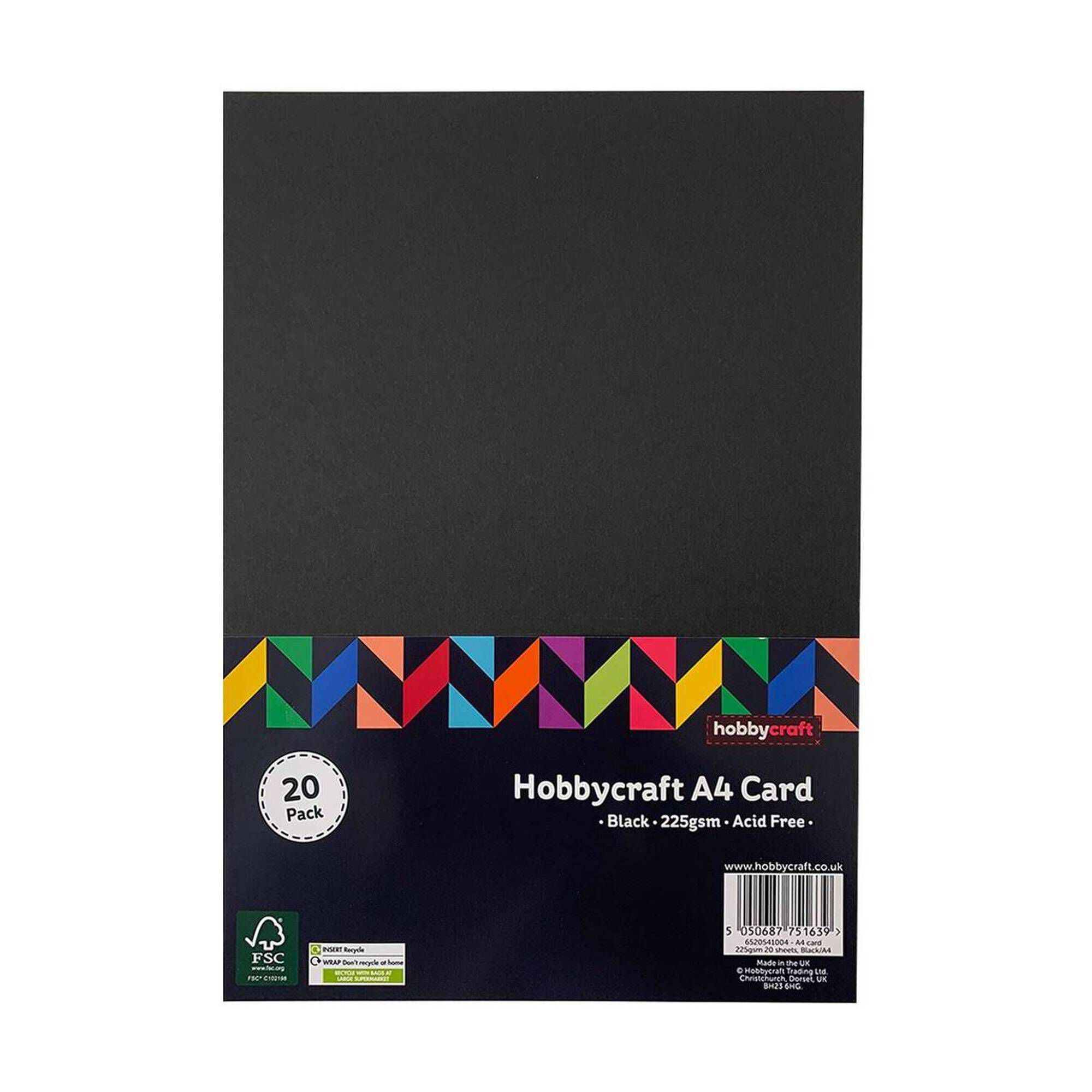 Black Card A4 20 Pack | Hobbycraft