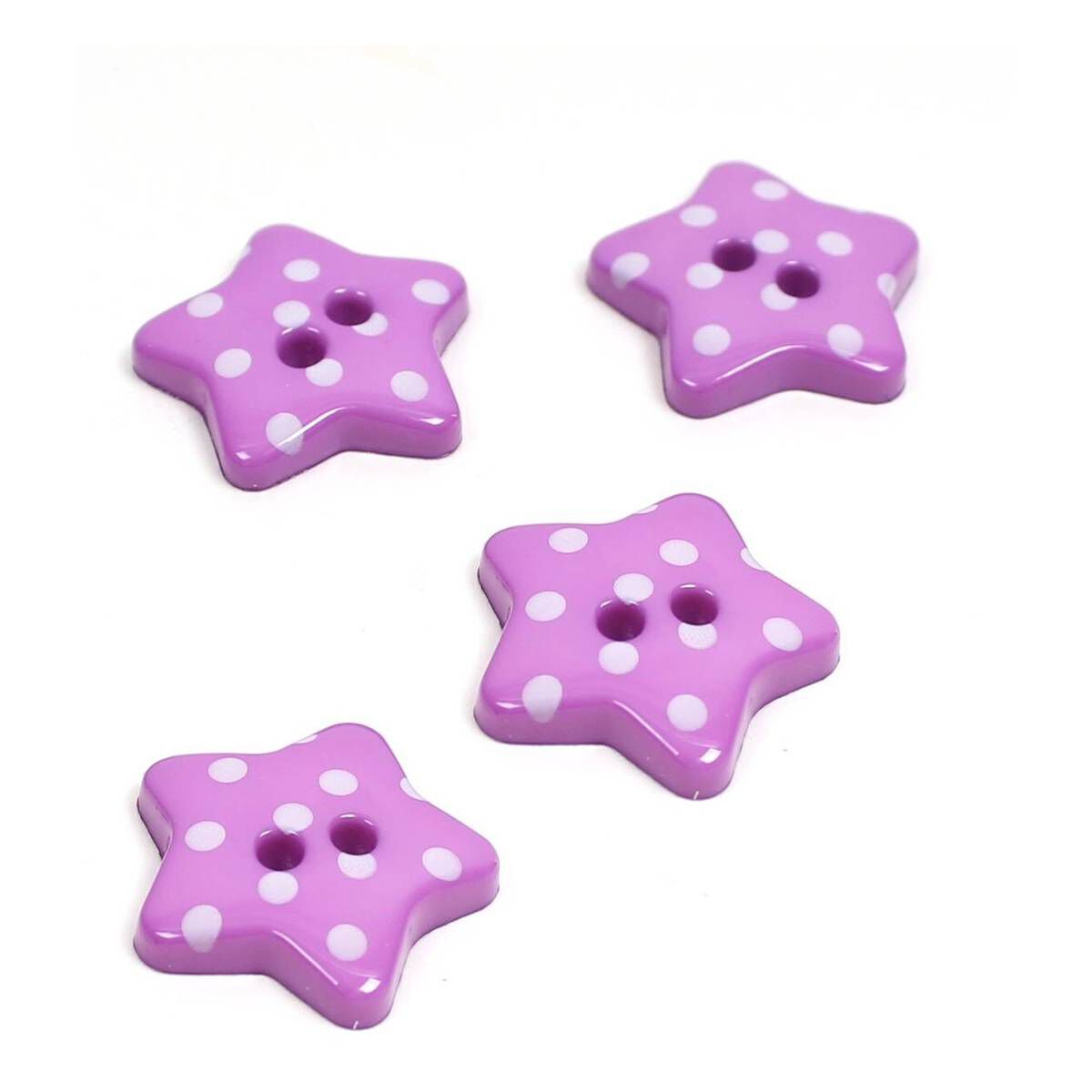Hemline Purple Novetly Star Button 4 Pack | Hobbycraft
