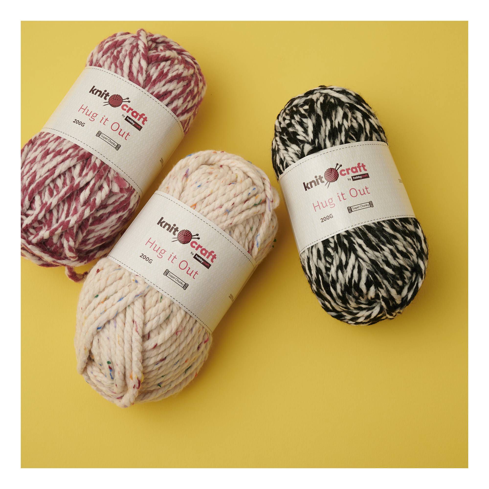 Knitcraft Cream Fleck Hug It Out Yarn 200g | Hobbycraft