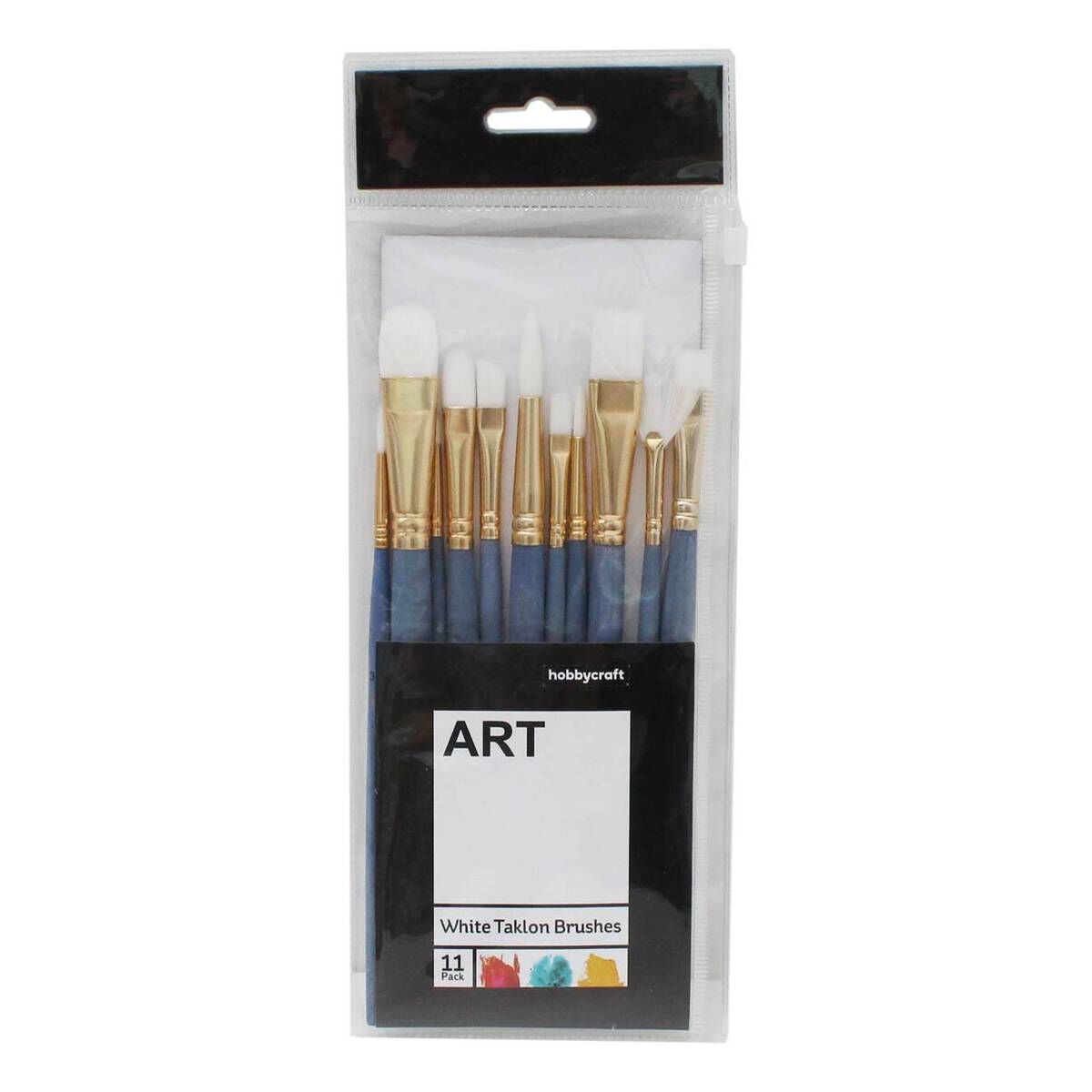 White Taklon Brushes 11 Pack | Hobbycraft