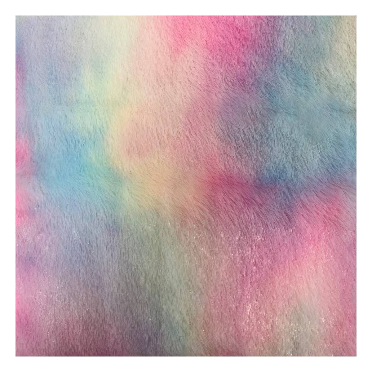 Rainbow Polyester Fur Fabric by the Metre | Hobbycraft