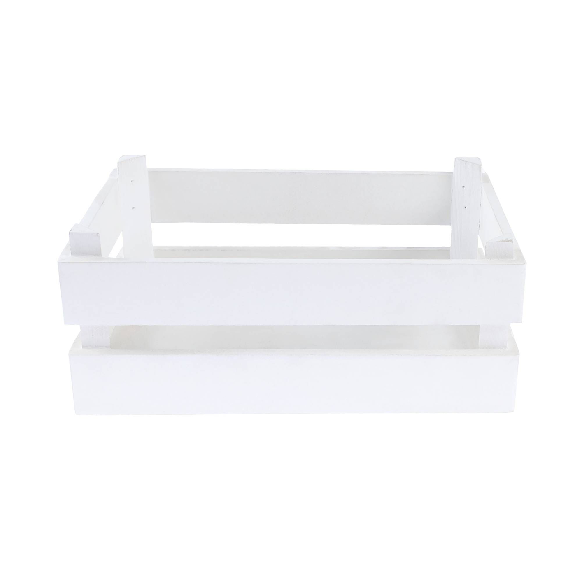 Mini White Wooden Crate 24cm x 16cm x 10cm | Hobbycraft