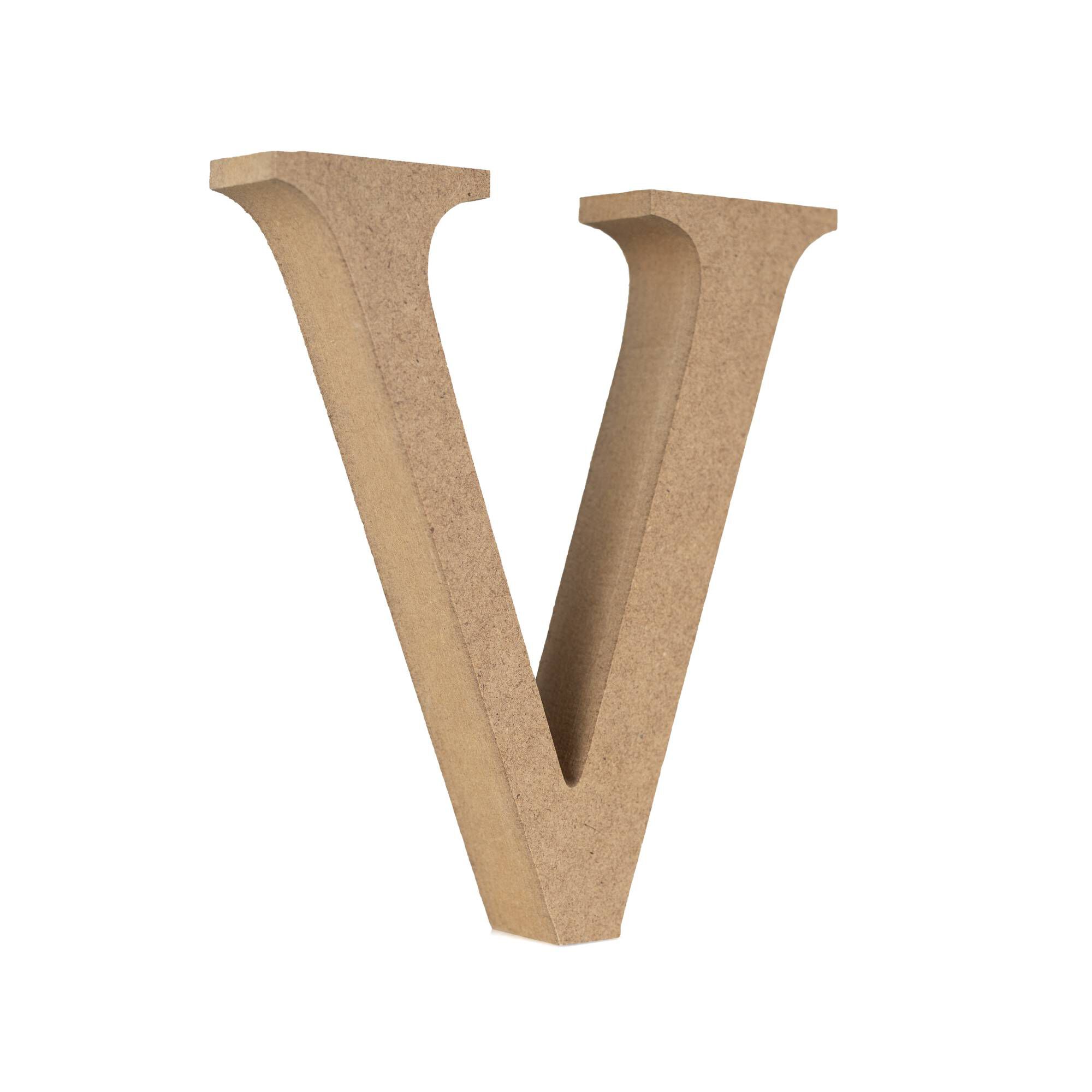 MDF Wooden Letter V 13cm | Hobbycraft