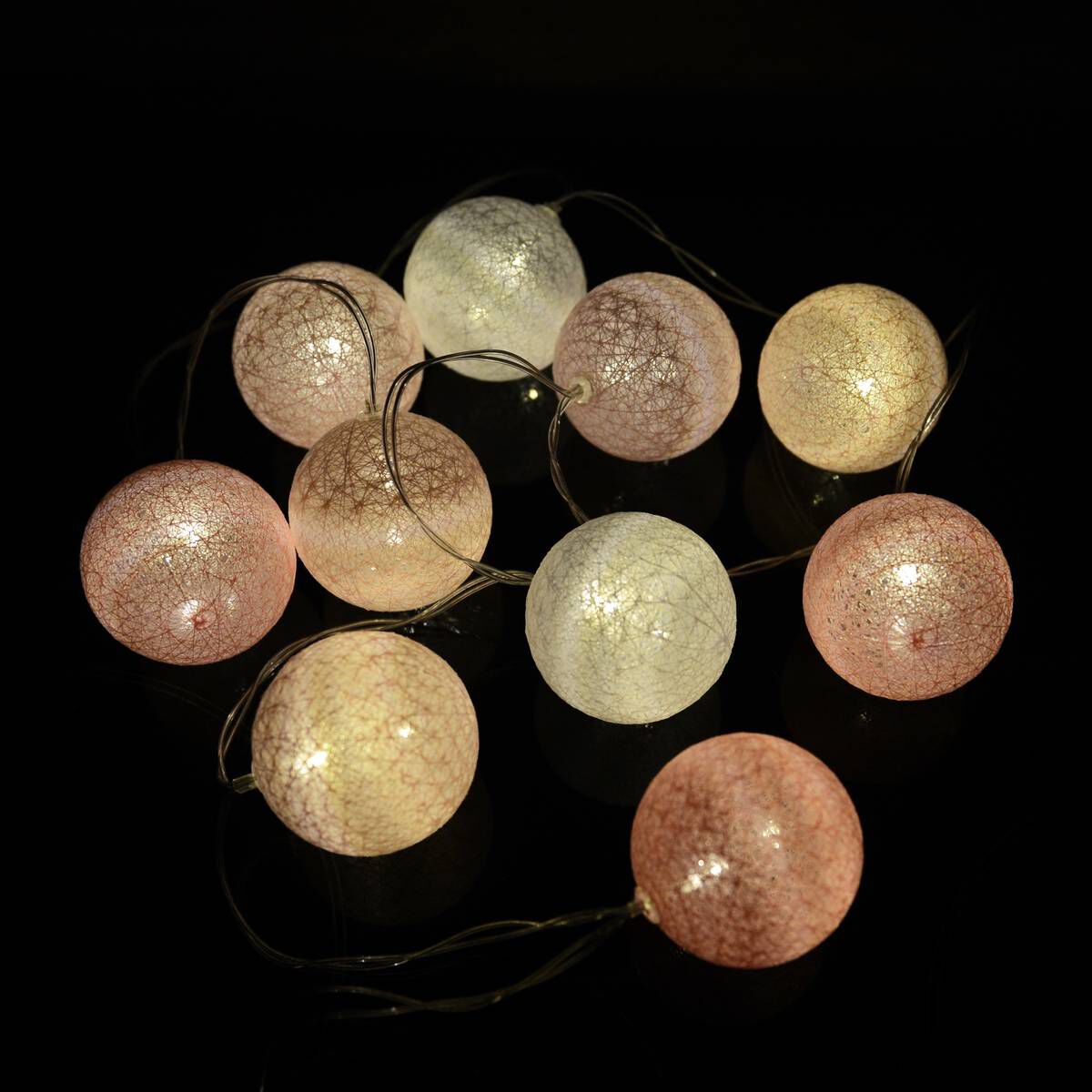 10 LED Pink Cotton Ball Lights 1.65m | Hobbycraft