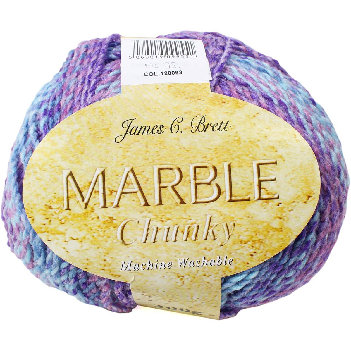 James C Brett Violet and Blue Marble Chunky Yarn 200g | Hobbycraft