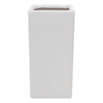 Unglazed Ceramic Square Vase 16cm x 8cm x 8cm | Hobbycraft