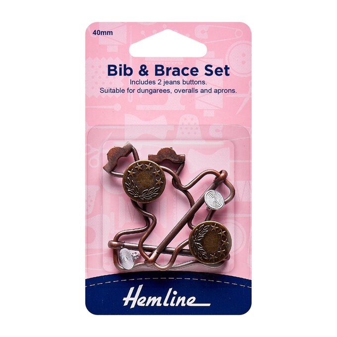 Hemline Bronze Bib and Brace Set 40mm | Hobbycraft
