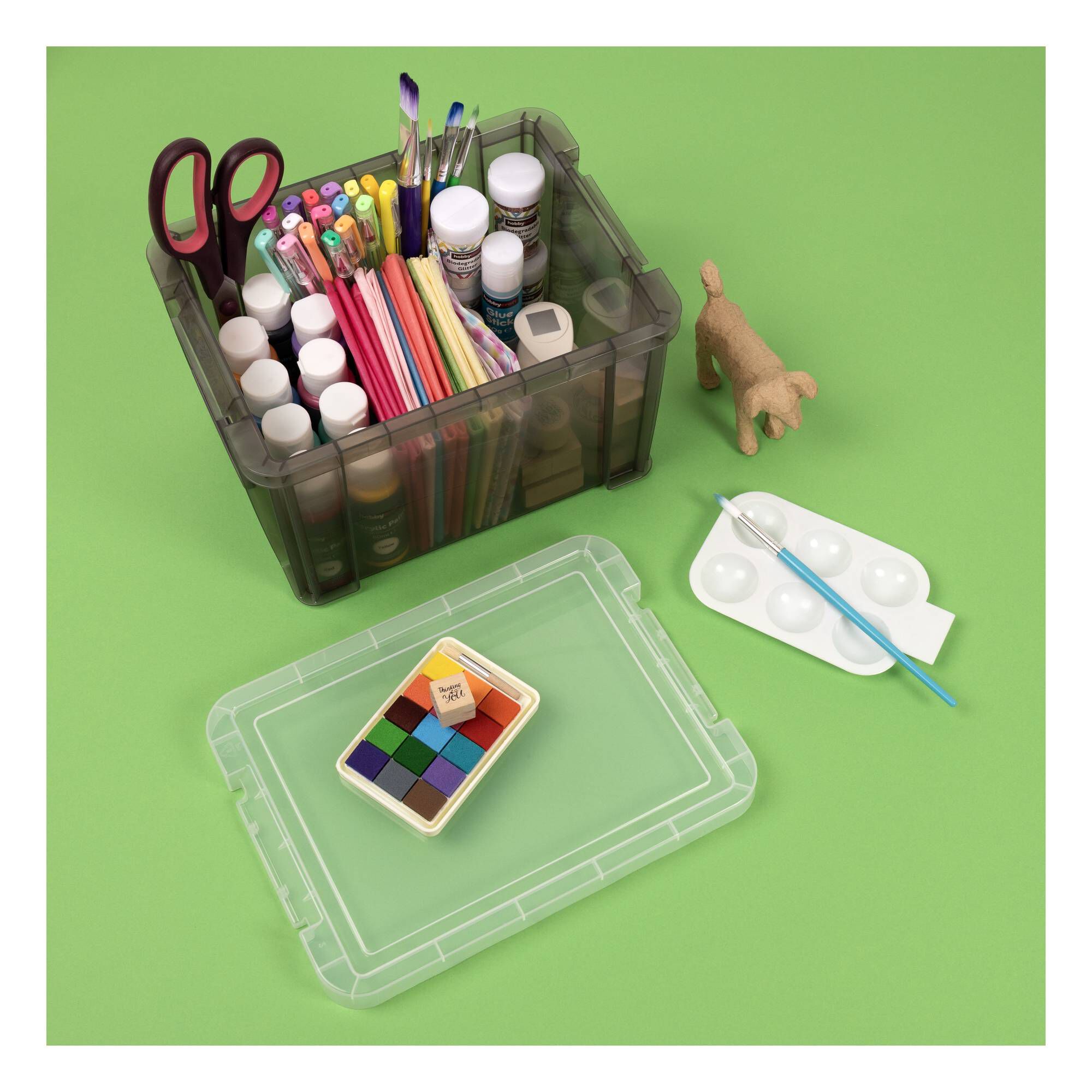 Whitefurze Allstore 5 Litre Transparent Grey Storage Box | Hobbycraft