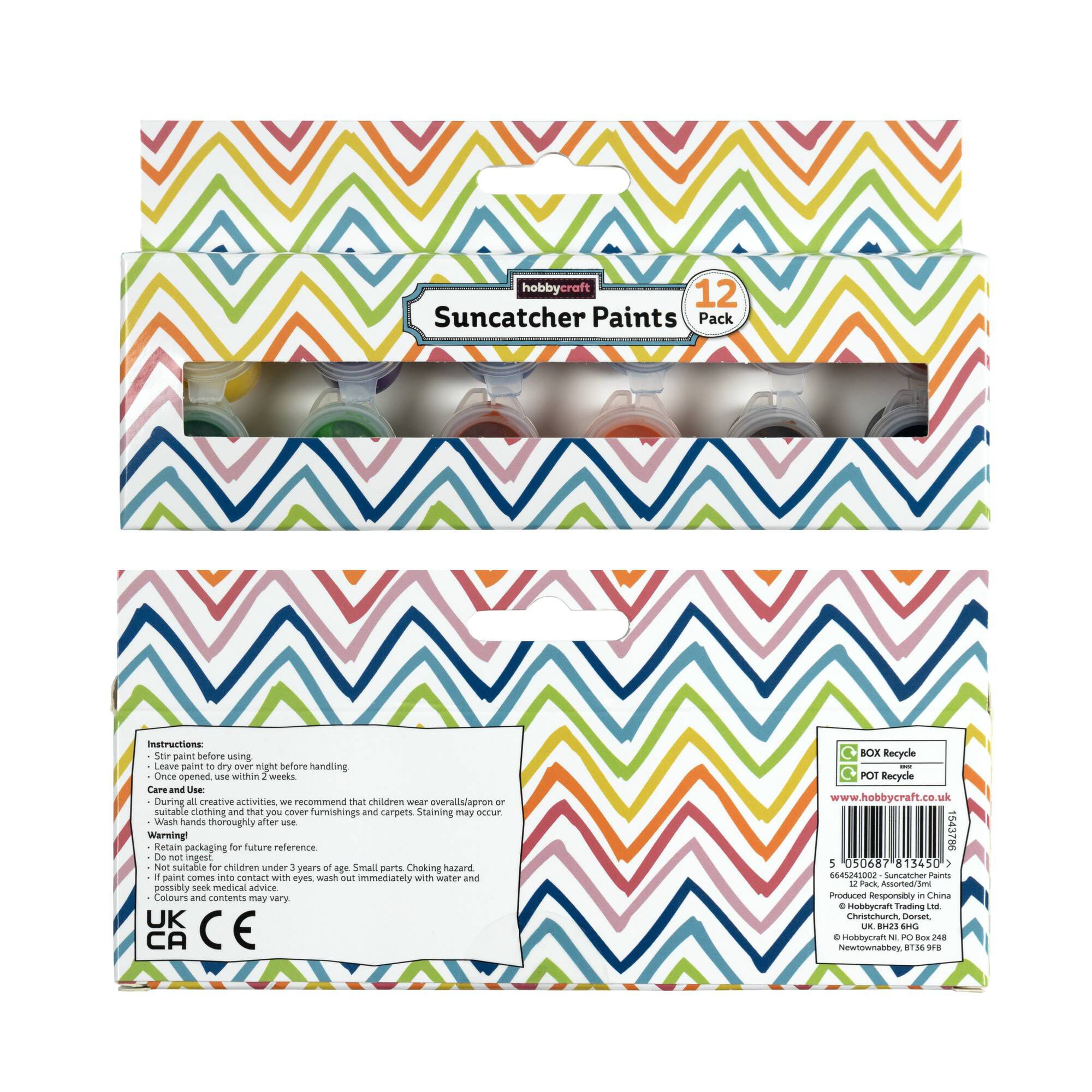Assorted Suncatcher Paints 3ml 12 Pack | Hobbycraft