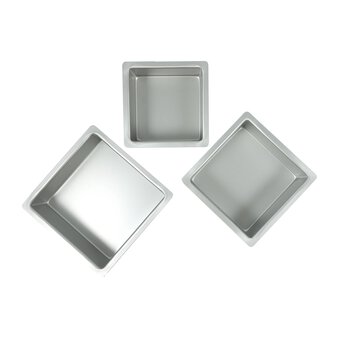 Whisk Square Aluminium Cake Tin Set 3 Pack | Hobbycraft