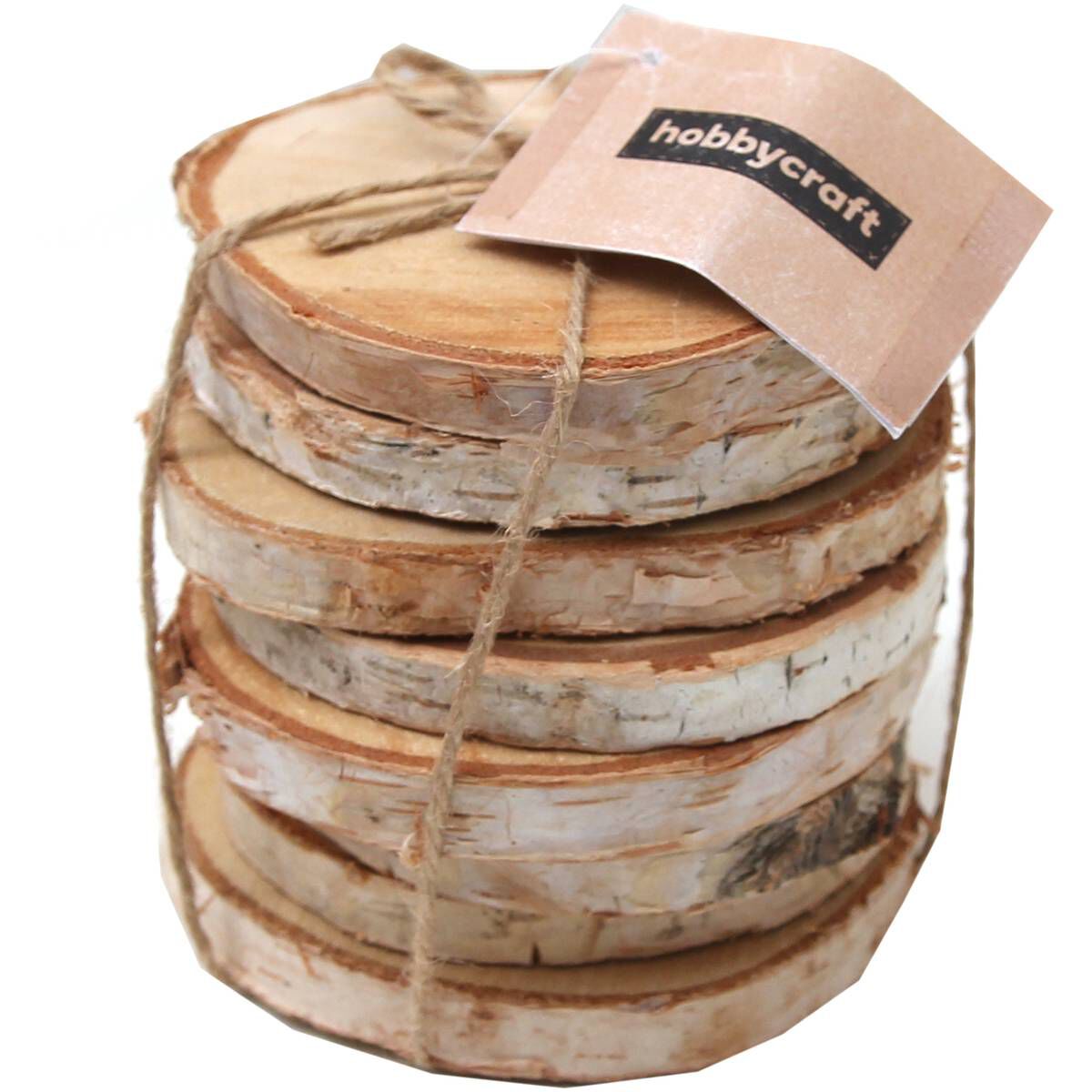 Natural Wooden Slices 8cm 8 Pack | Hobbycraft