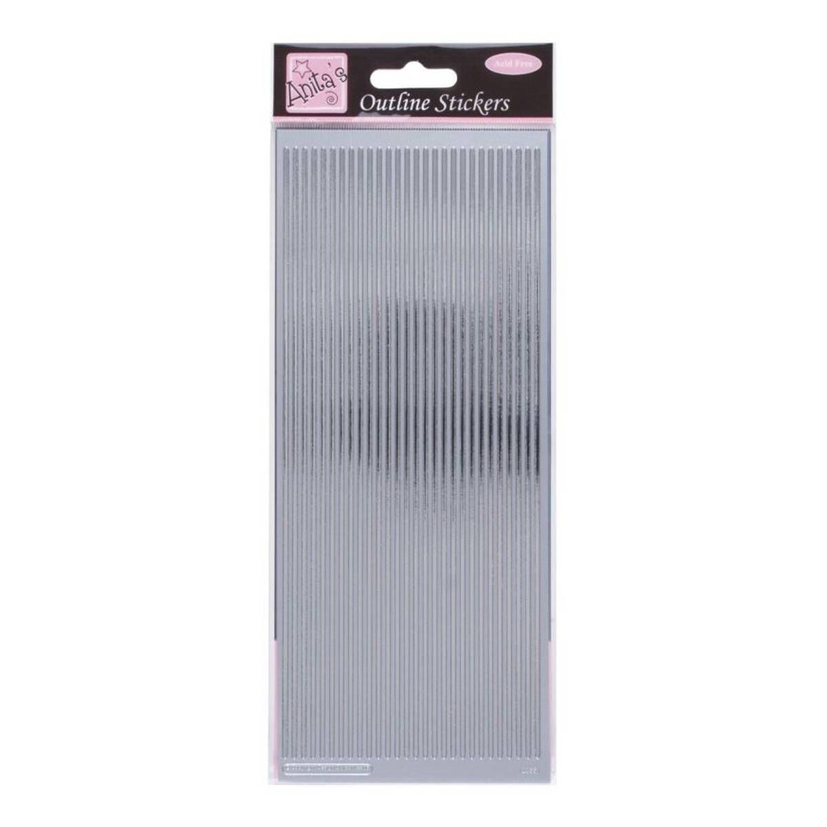 Anita's Silver Straight Line Border Outline Stickers | Hobbycraft
