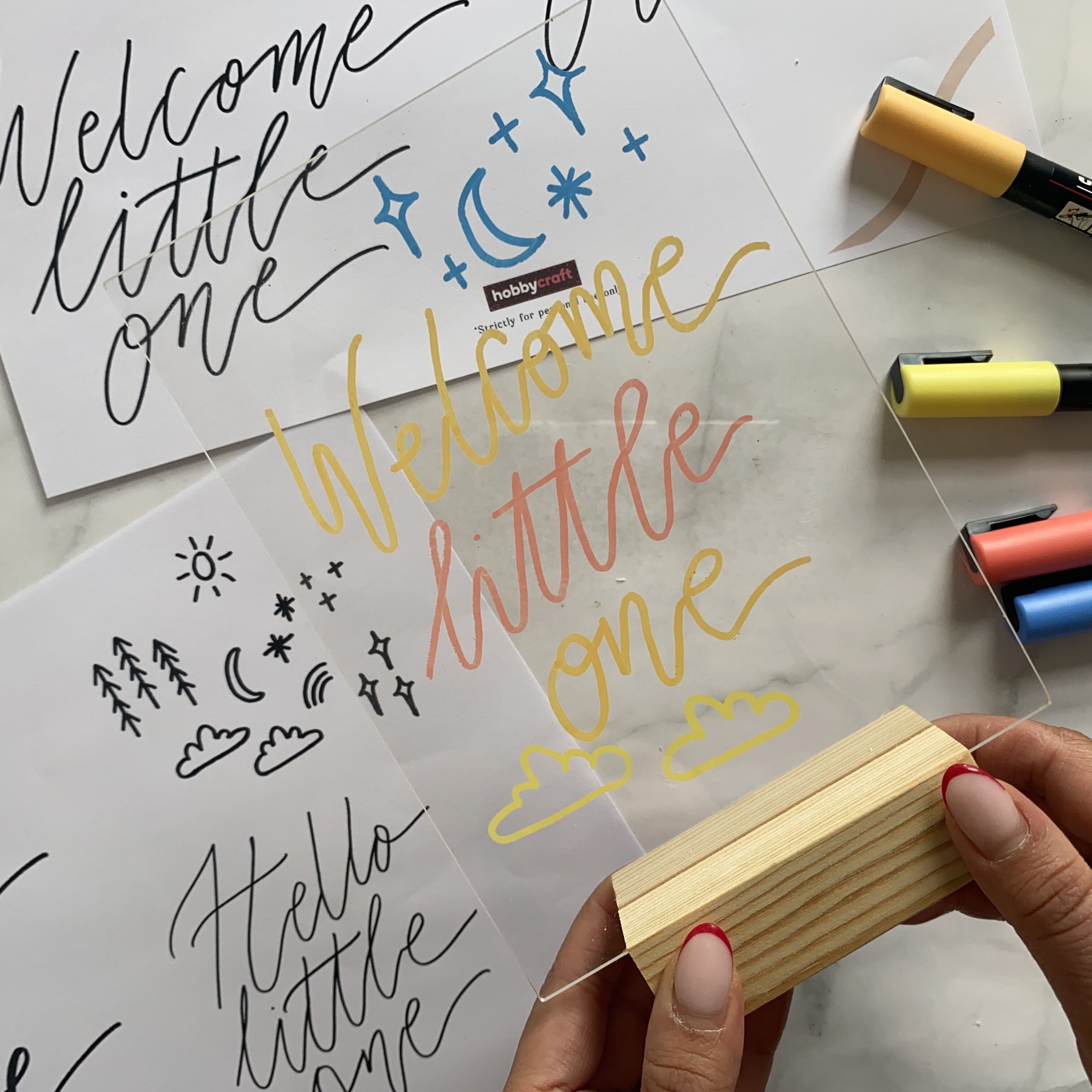 Clear Rectangle Acrylic Table Sign 20cm | Hobbycraft