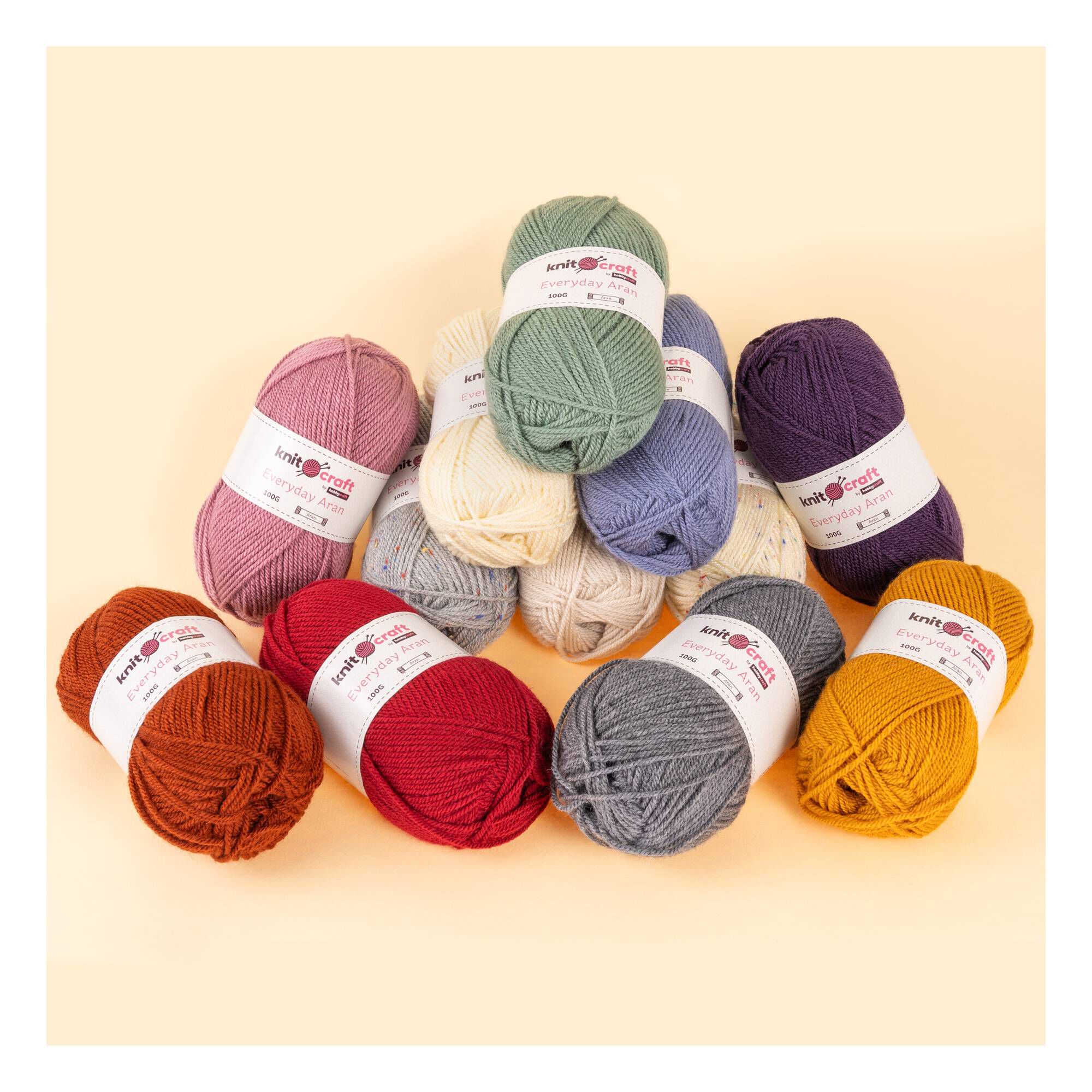Knitcraft Pink Everyday Aran Yarn 100g | Hobbycraft