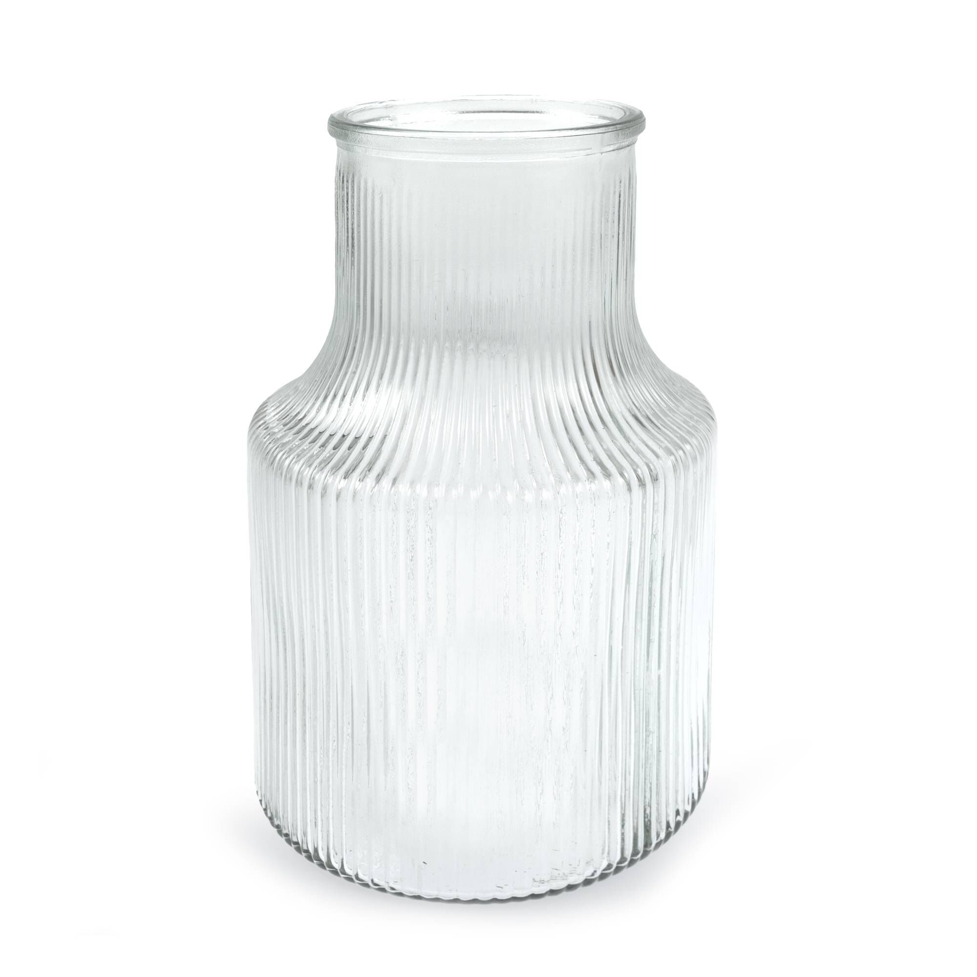 Clear Ribbed Glass Vase 18cm x 12cm | Hobbycraft