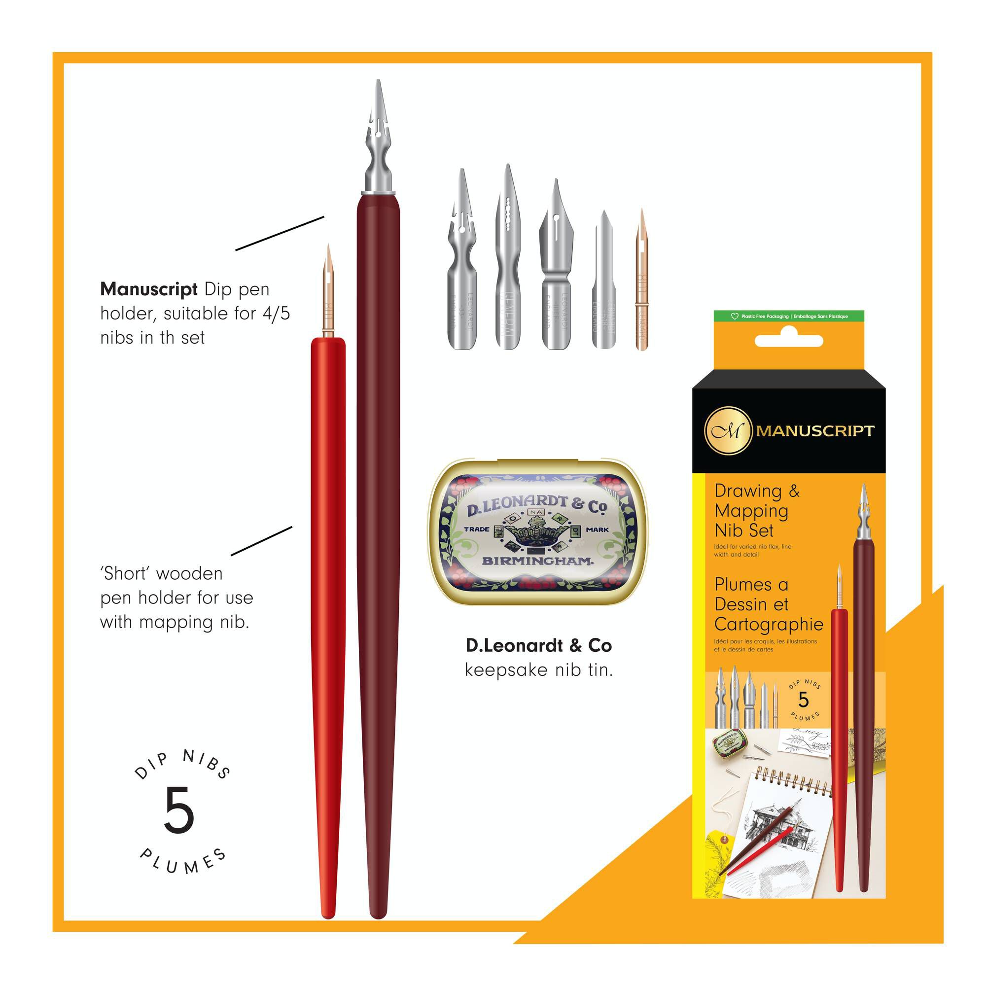 Manuscript Drawing and Mapping Dip Nib Set | Hobbycraft