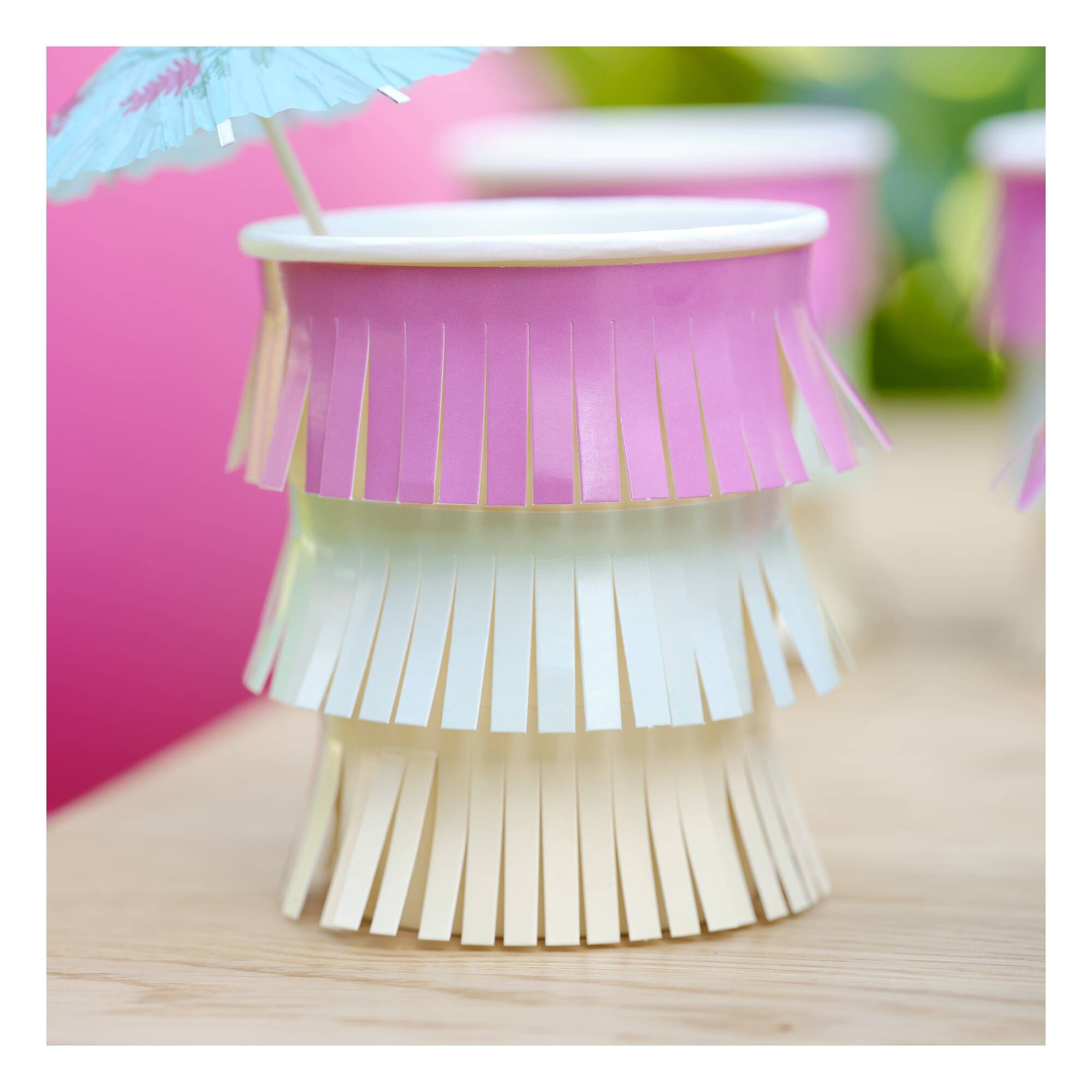 Ginger Ray Tassel Fringe Paper Cups 8 Pack | Hobbycraft